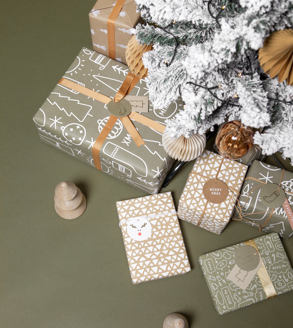 Big Xmas wrap (dark khaki) – Made Paper Co
