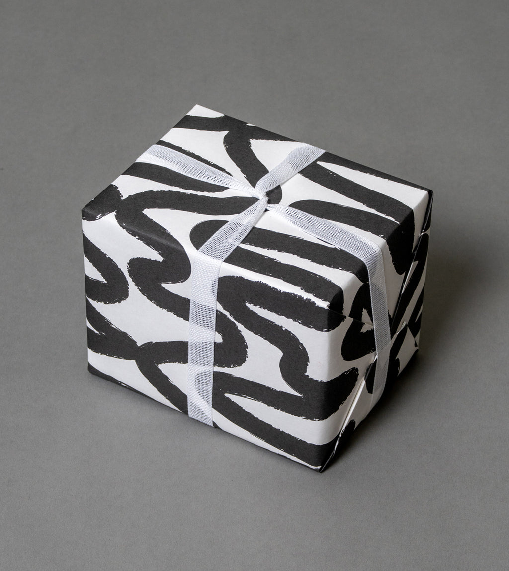 Squiggle wrapping paper - black white | Made Paper Co