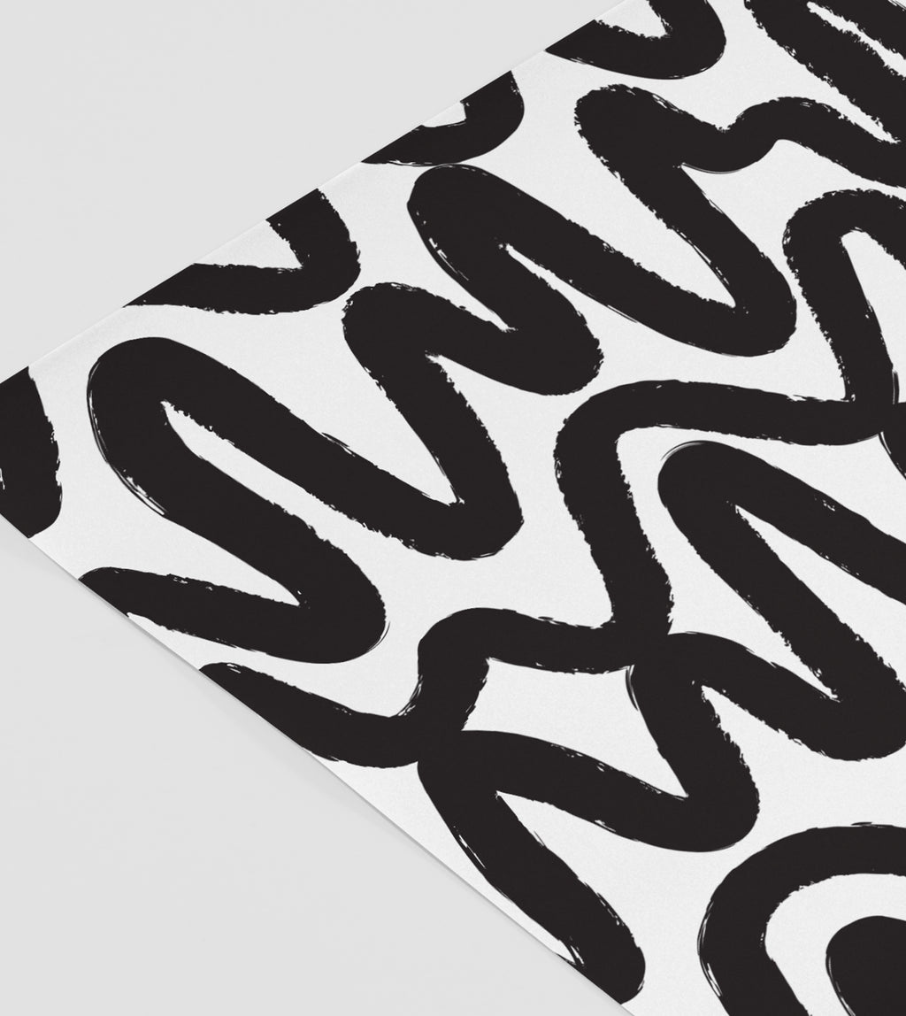 Squiggle wrapping paper - black white | Made Paper Co