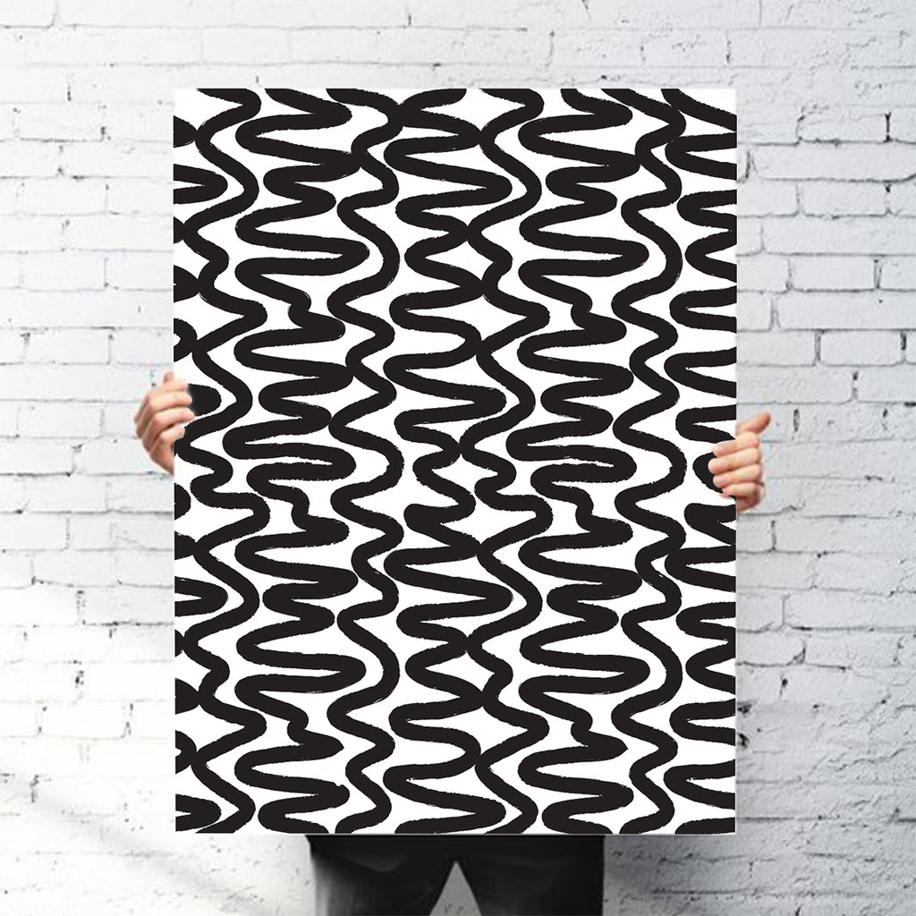 Squiggle wrapping paper - black white | Made Paper Co