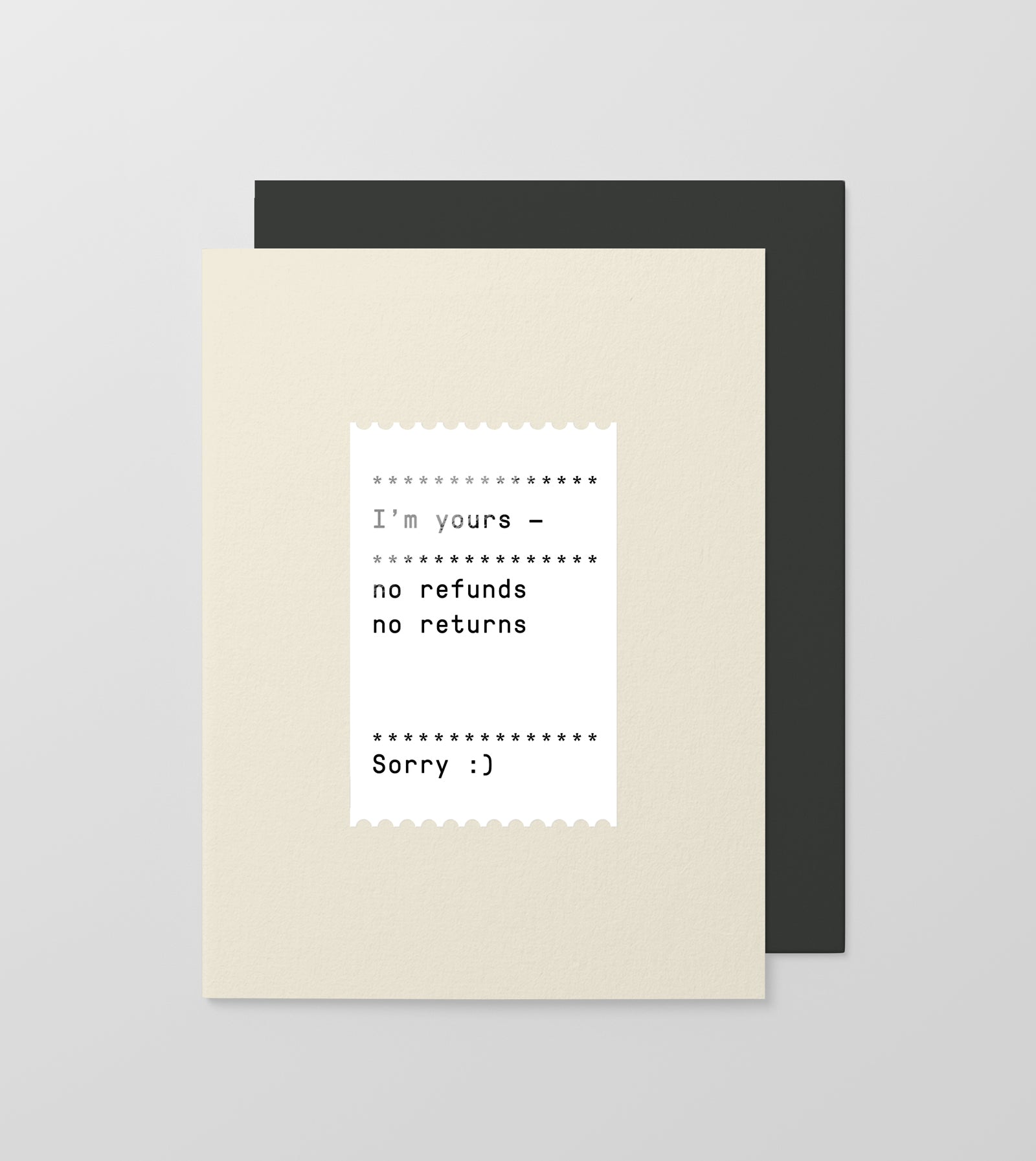 No Refunds greeting card – Made Paper Co